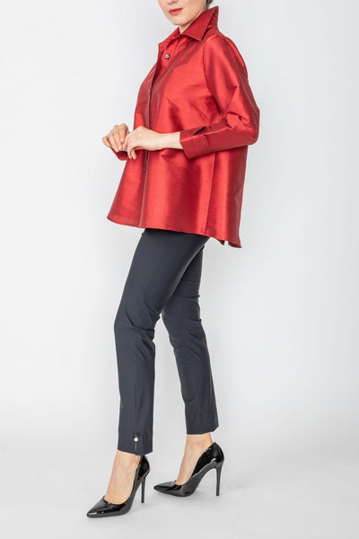 Burgundy Design Cuff & Back Placket Detail Jacket – IC Collection