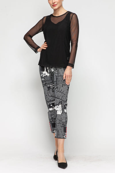 Black Button Hem Slim Crop Pants – IC Collection