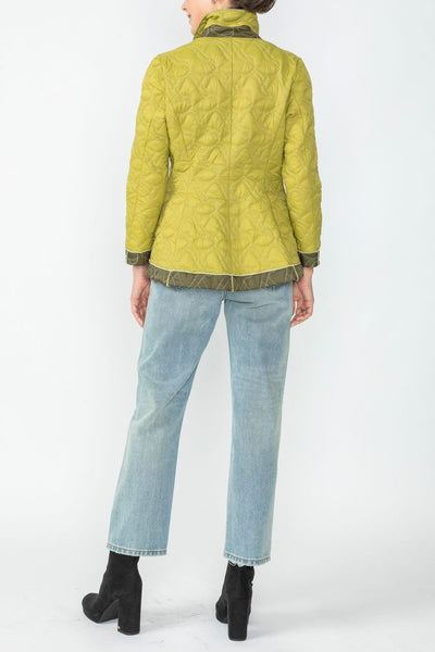 Olive and Lime Contrast Mirror Quilted Blazer – IC Collection