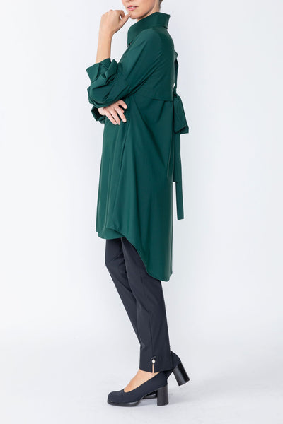 Hunter Green Bell Sleeve & Back Yoke Eyelet Point Jacket – IC Collection