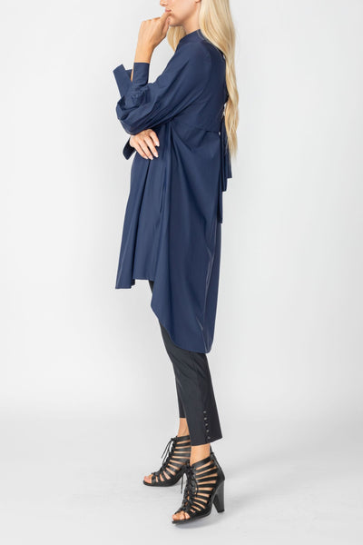 Navy Bell Sleeve & Back Yoke Eyelet Point Jacket – IC Collection