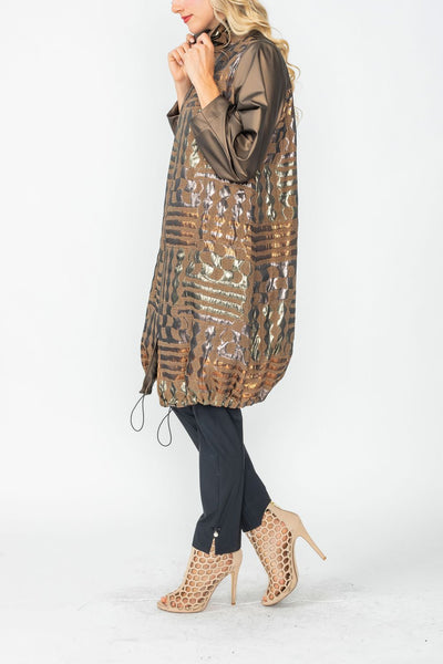 Mocha Stand Collar Wire String Jacket – IC Collection