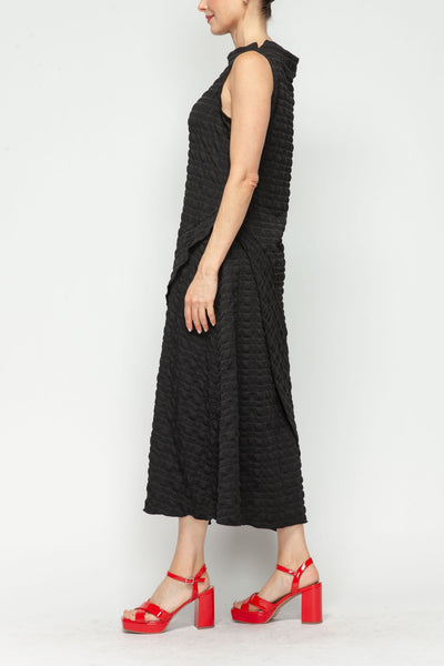 Black Asymmetrical Cut Front and Back Dress – IC Collection