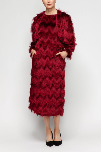 Burgundy Lagan Sleeve Binding Bias Around Jacket – IC Collection